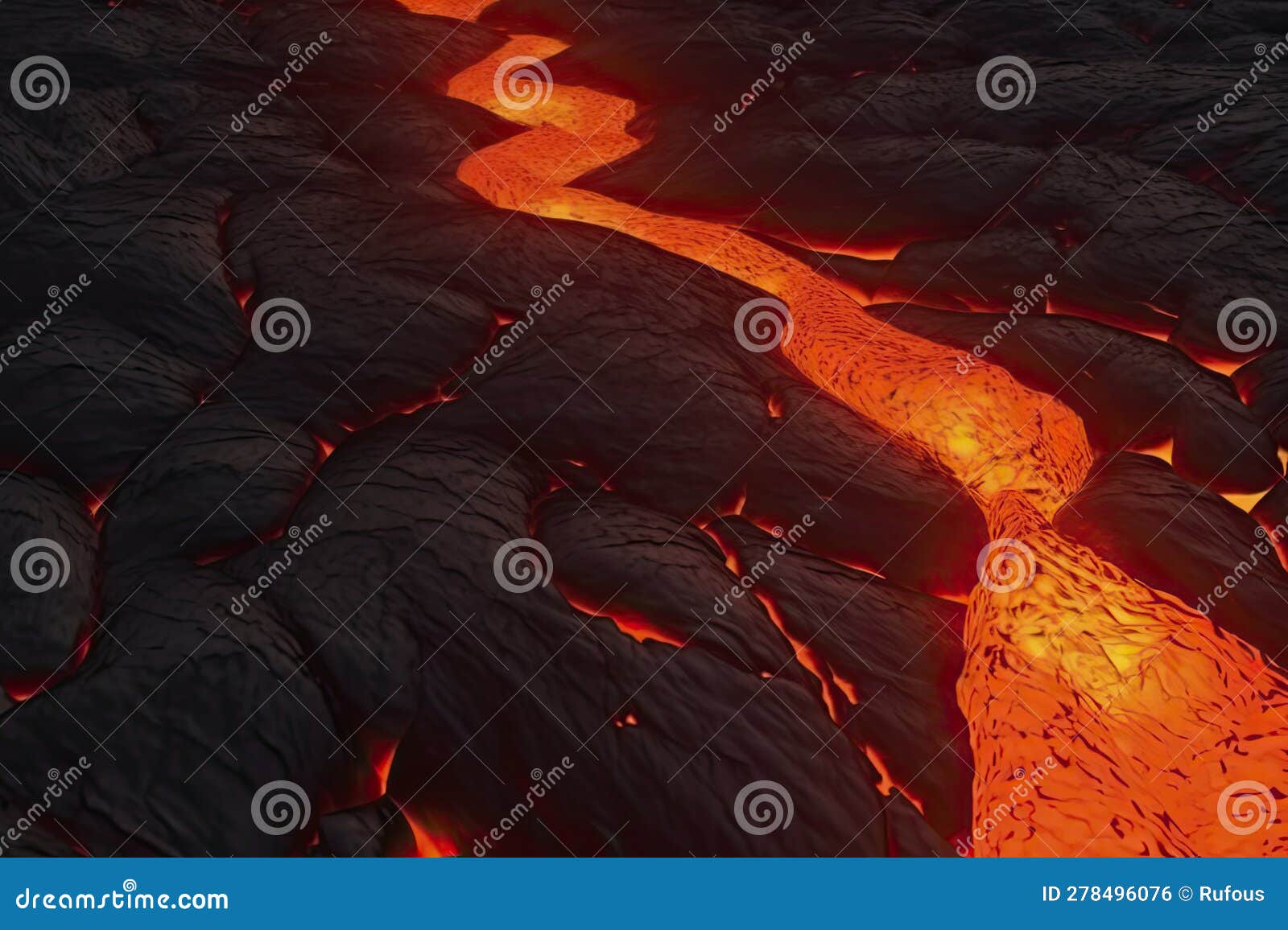 3D Render Molten Lava Texture Background. Lava Was in the Cracks of the ...