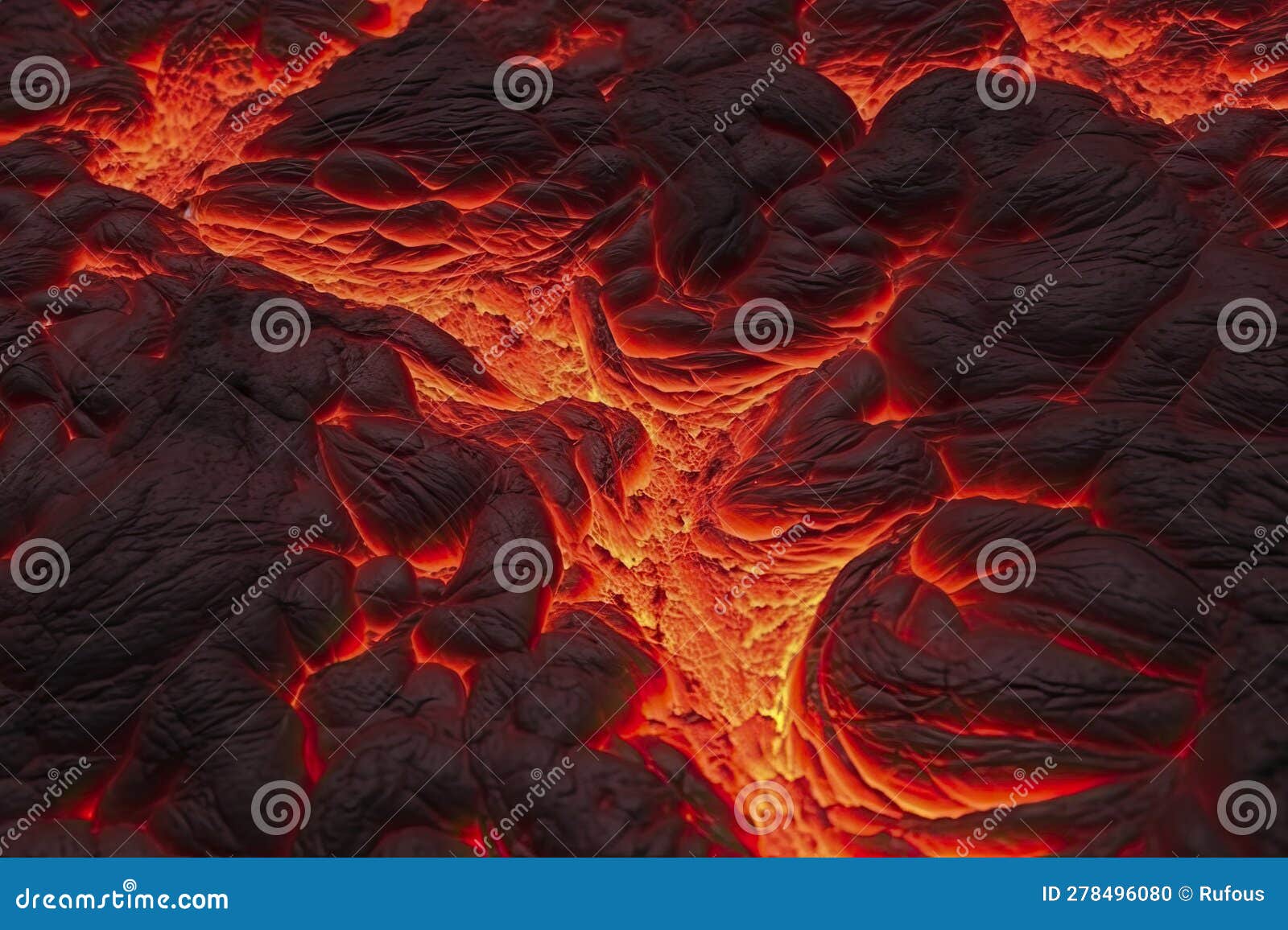 3D Render Molten Lava Texture Background. Lava Was in the Cracks of the ...