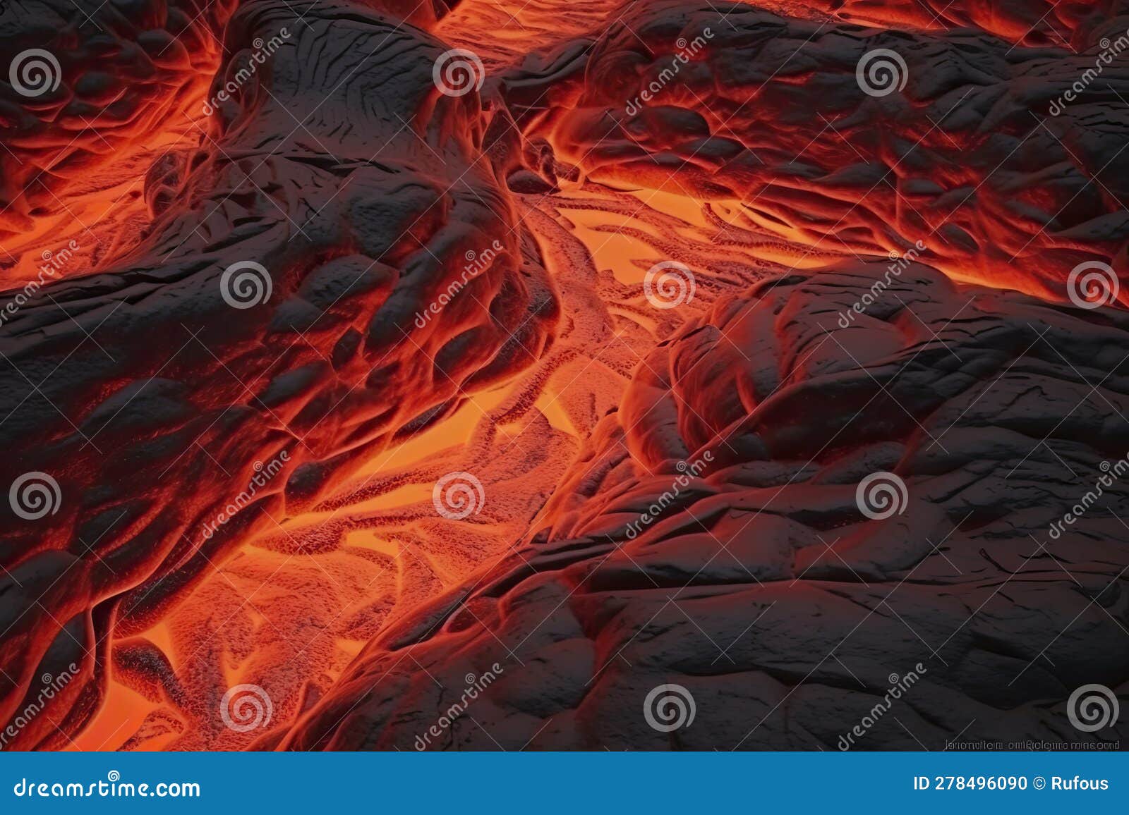 3D Render Molten Lava Texture Background. Lava Was in the Cracks of the ...