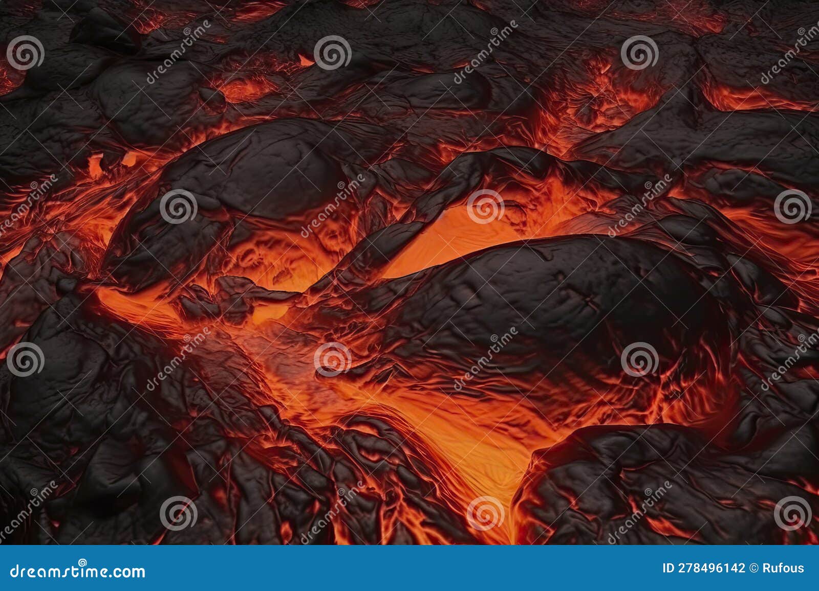 3D Render Molten Lava Texture Background. Lava Was in the Cracks of the ...