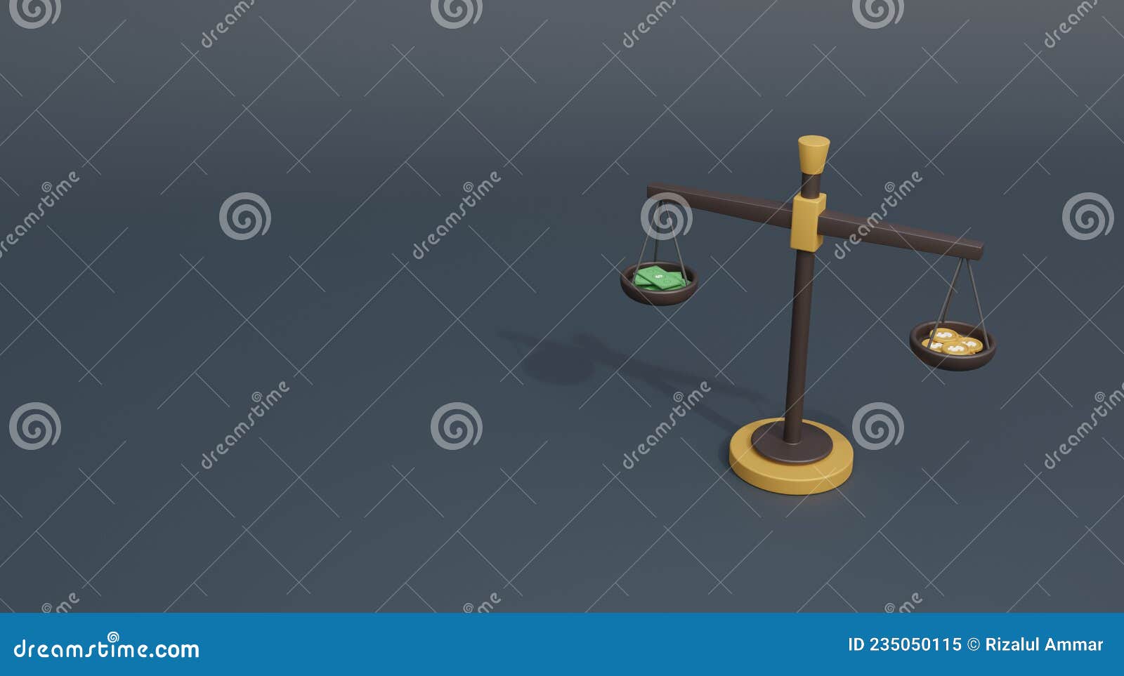 Money On The Scale Outweigh The Pile Of Books Stock Illustration ...