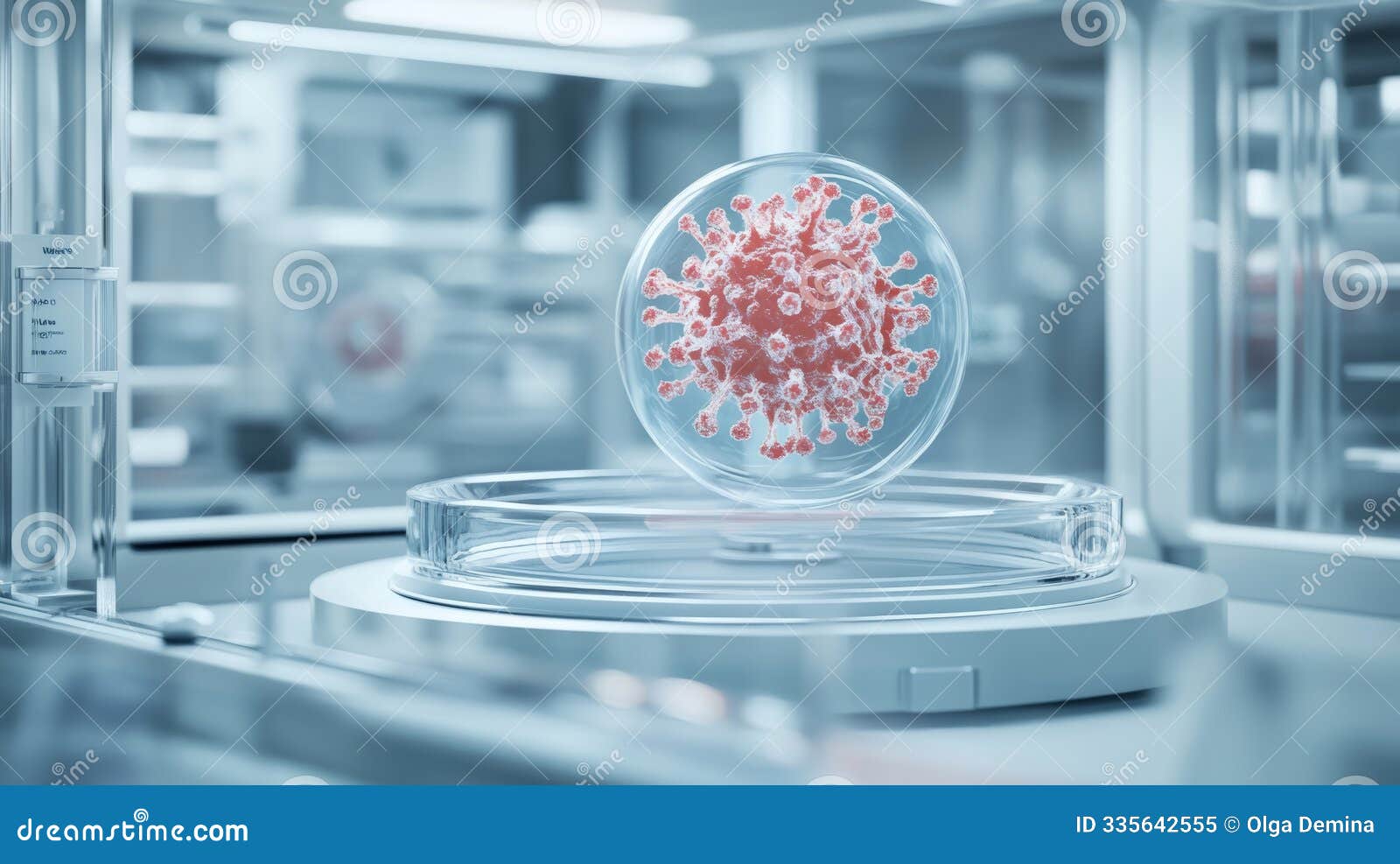 3D Render of Monkeypox Virus in a High-tech Laboratory Environment ...