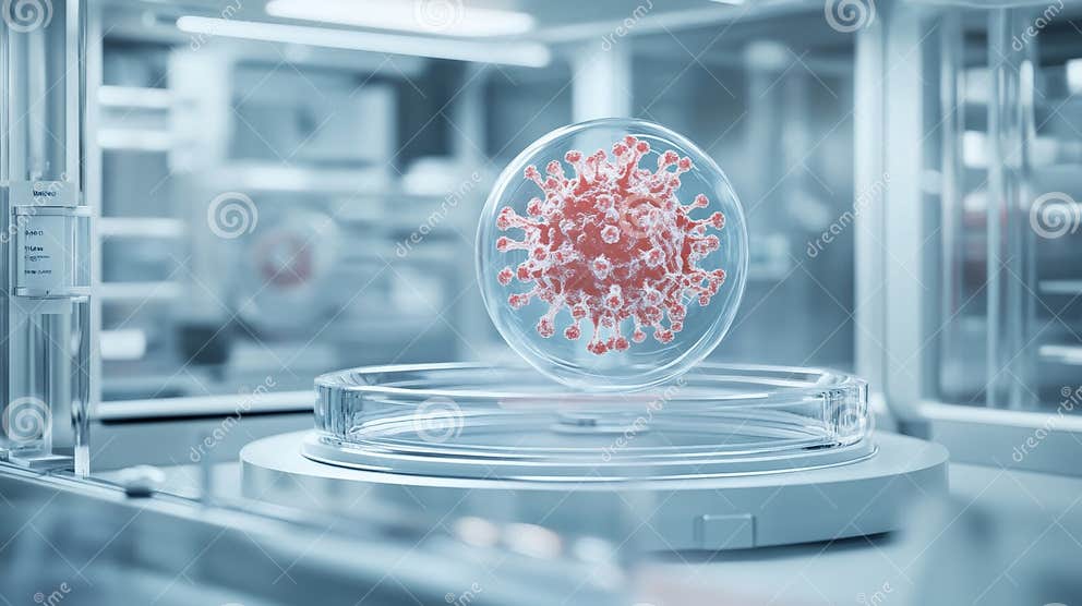 3D Render of Monkeypox Virus in a High-tech Laboratory Environment ...