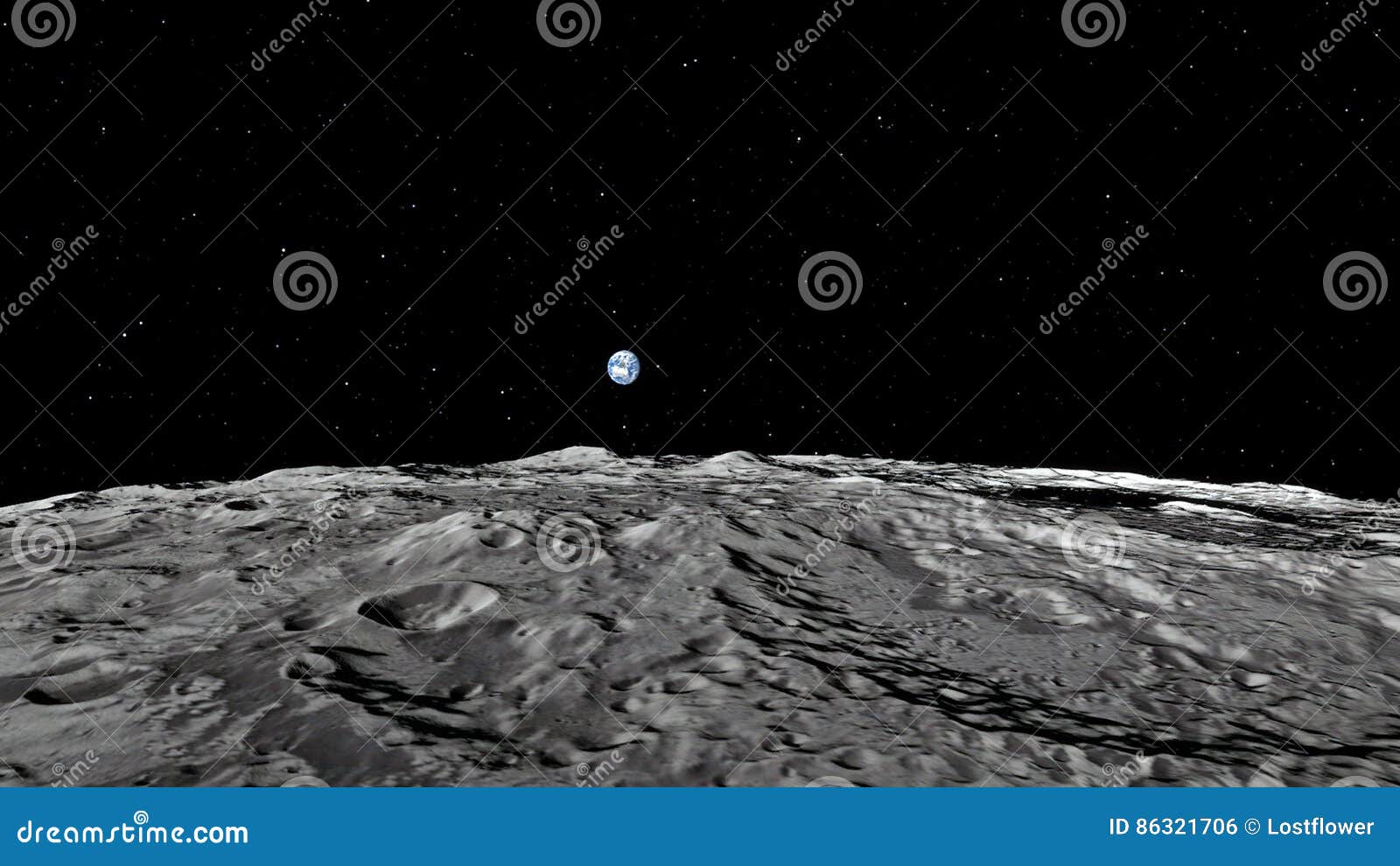 3d Illustration of the Moon. Elements of this Image Furnished by NASA ...