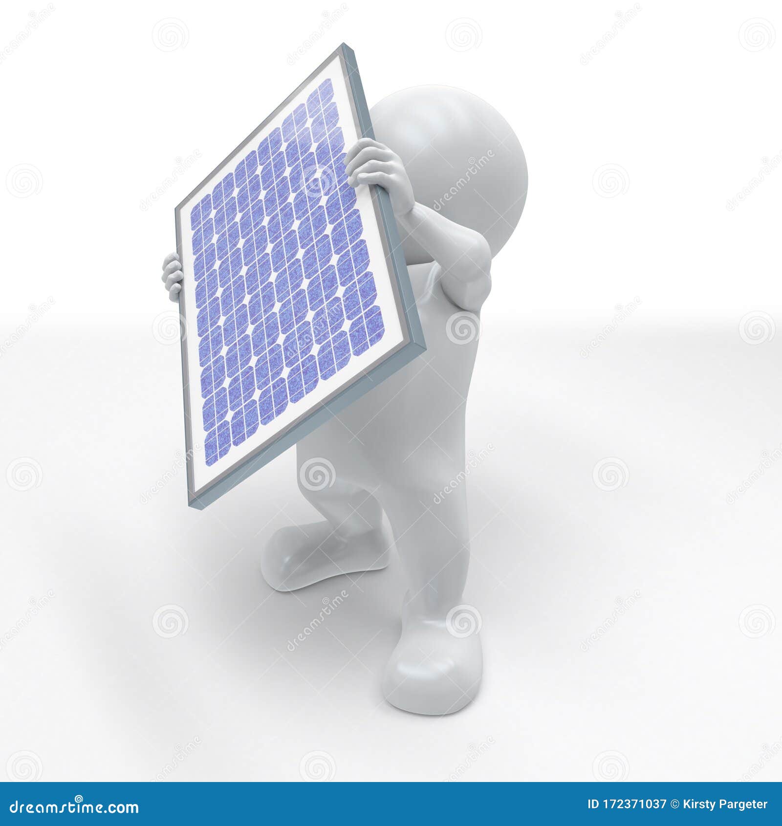 3D Morph Man with Solar Panel Stock Illustration - Illustration of ...