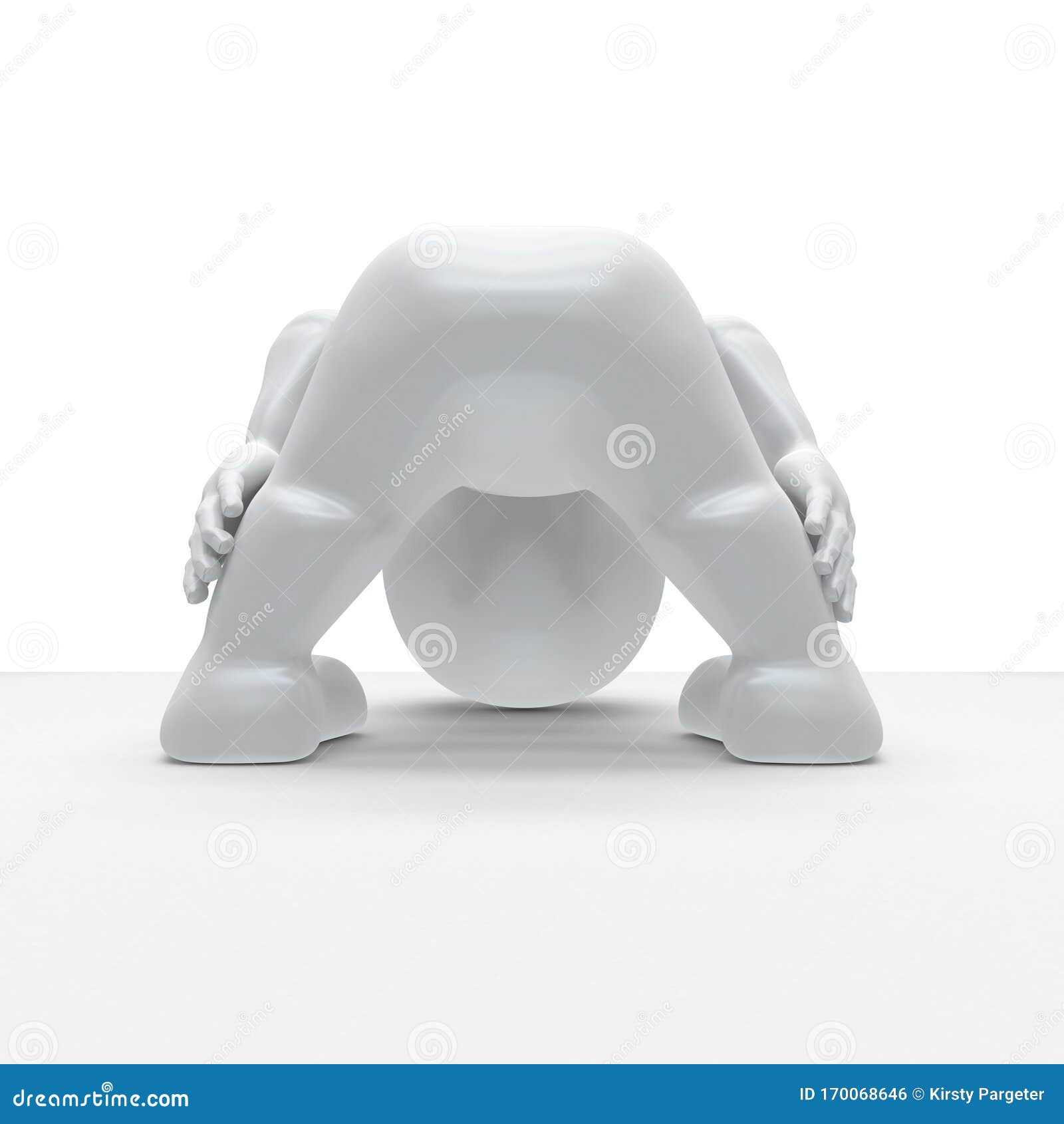 3D Morph Man in yoga pose stock illustration. Illustration of render ...