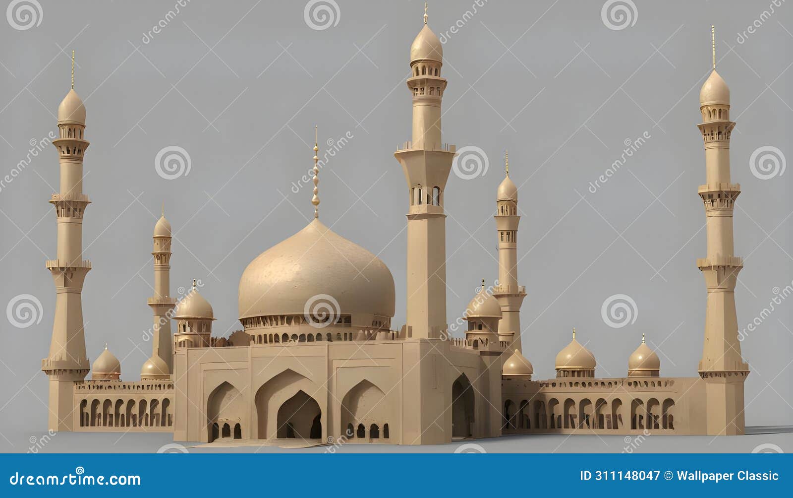 3d Render Mosque Islamic Design Ai Generator Stock Illustration ...