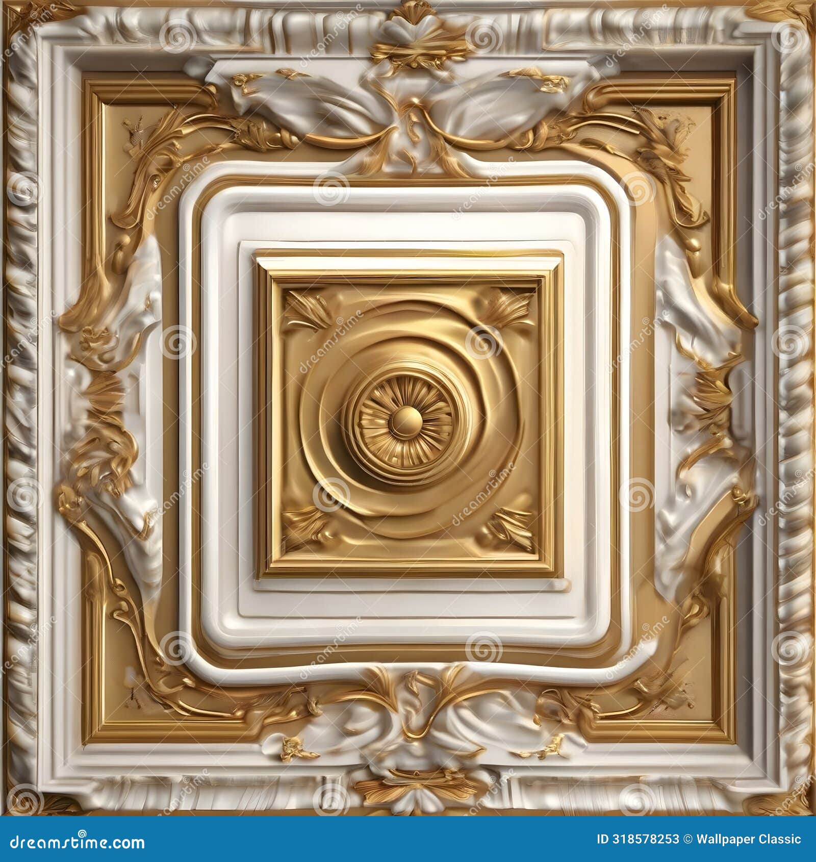 3d Render Moulding Interior Wall Panel Carving Ceiling Stock ...