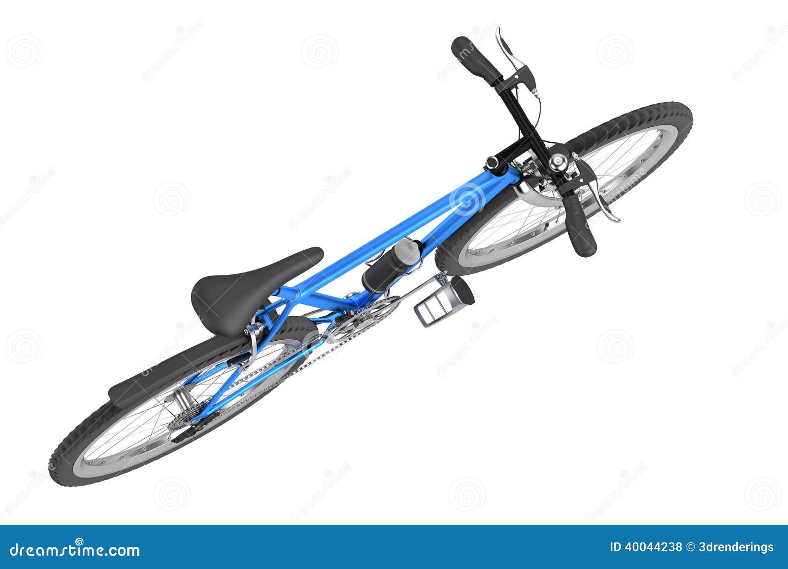 3d Render Bicycle Side View Isolated On White Background. Realistic ...