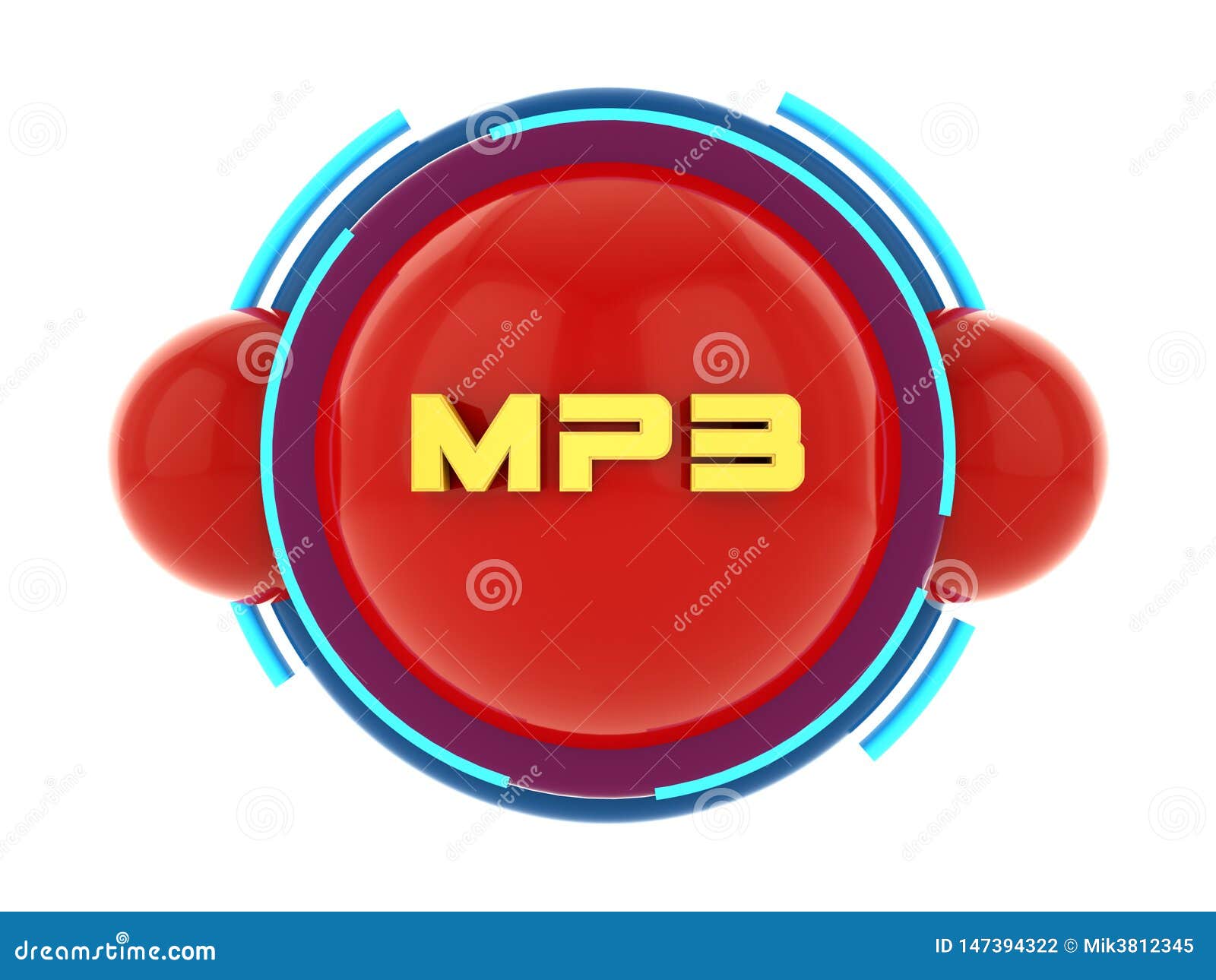 MP3 button icon stock illustration. Illustration of player - 147394322