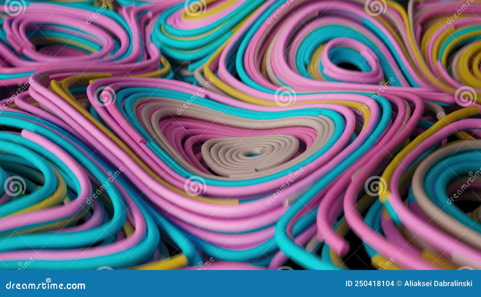 3d Render Multicolored Topographic Abstract Circular Fields Stock ...