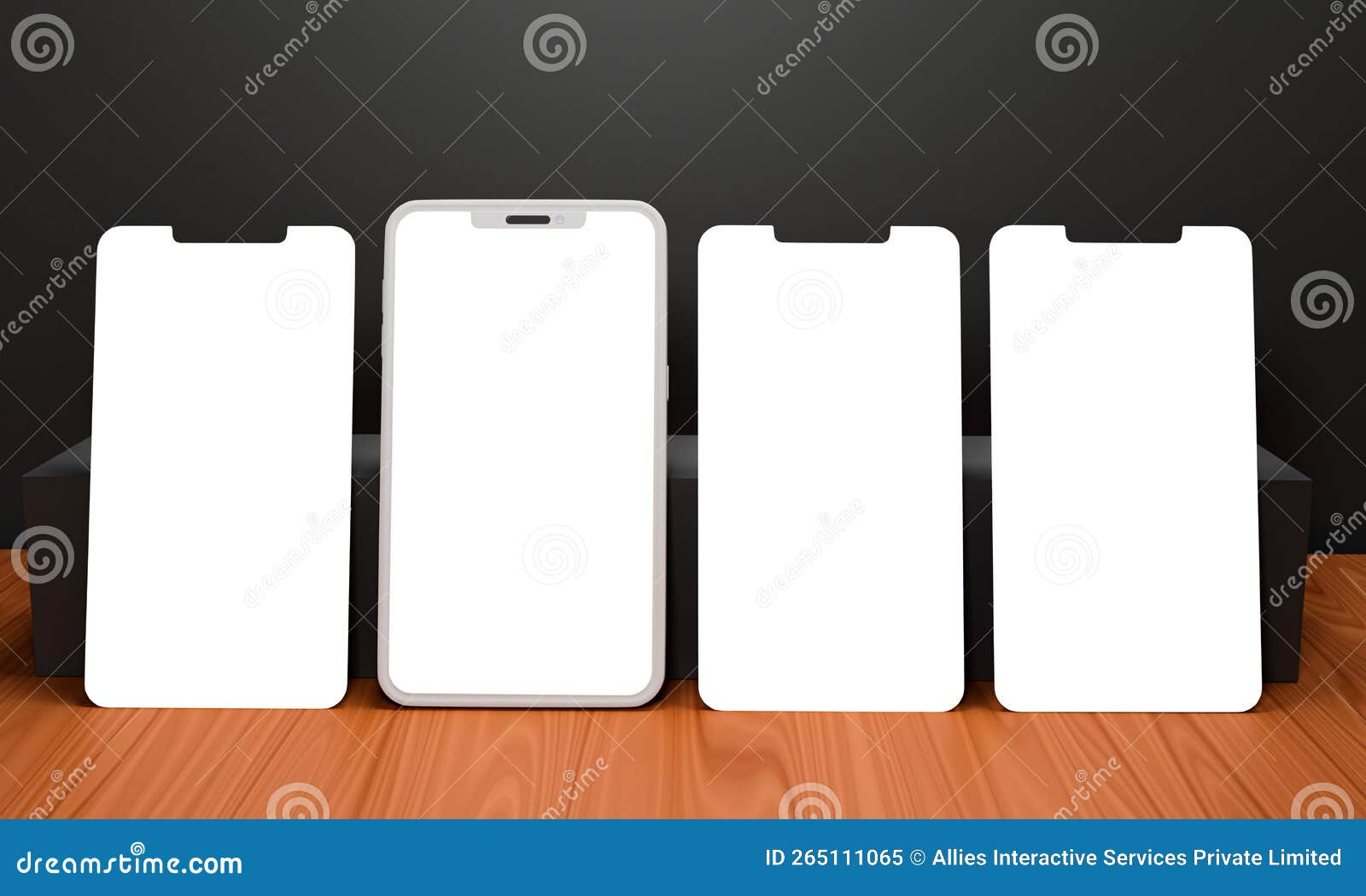 3D Render of Multiple Mobile Tempered or Blank Smartphone Screens ...