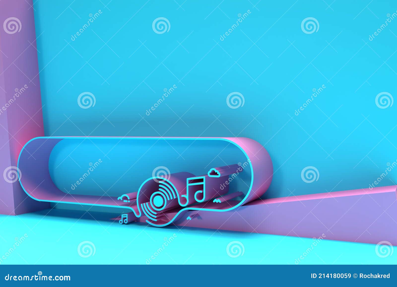 3D Render Music Banner Flyer Poster Illustration Stock Illustration ...