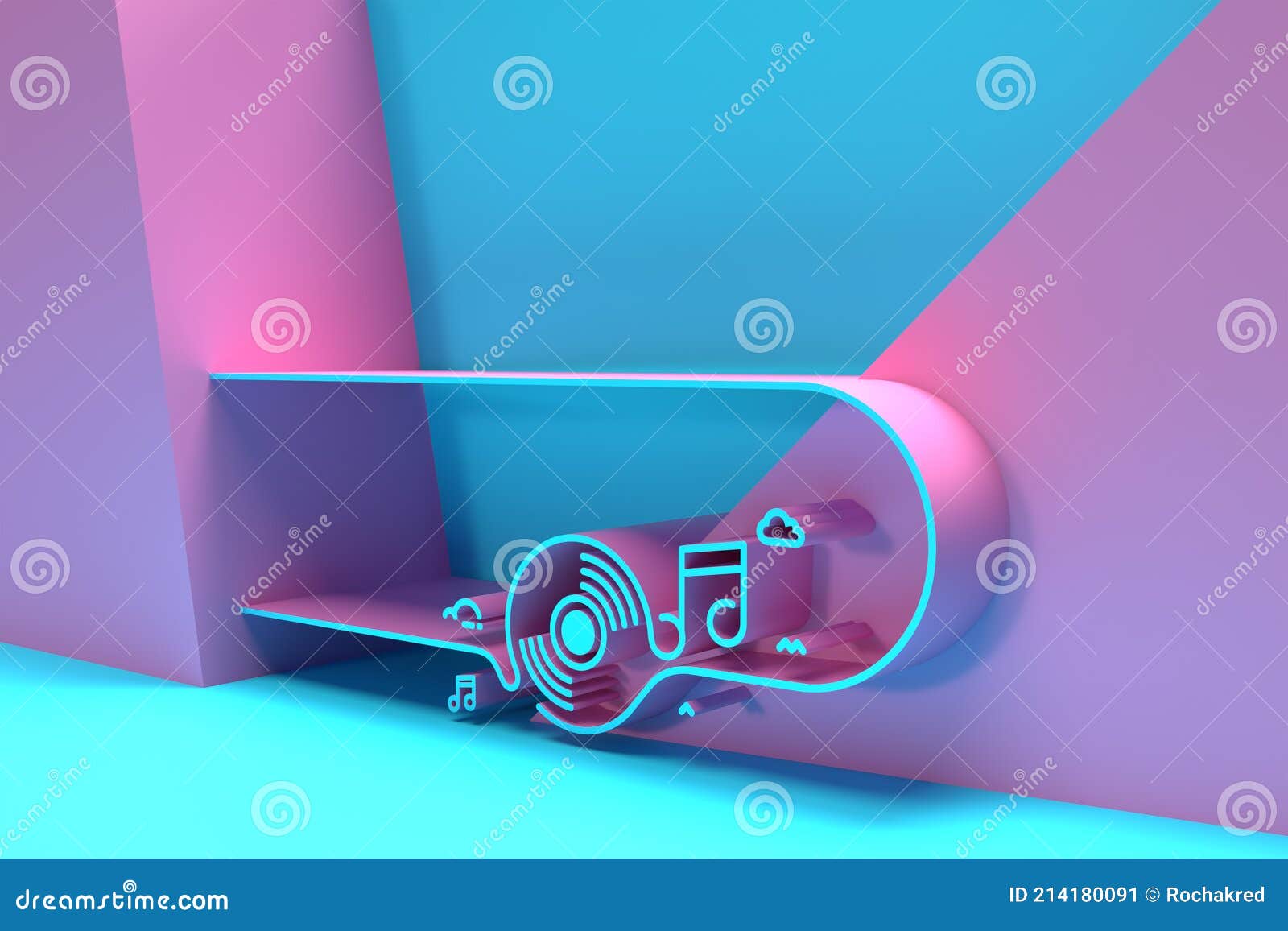 3D Render Music Banner Flyer Poster Illustration Stock Illustration ...