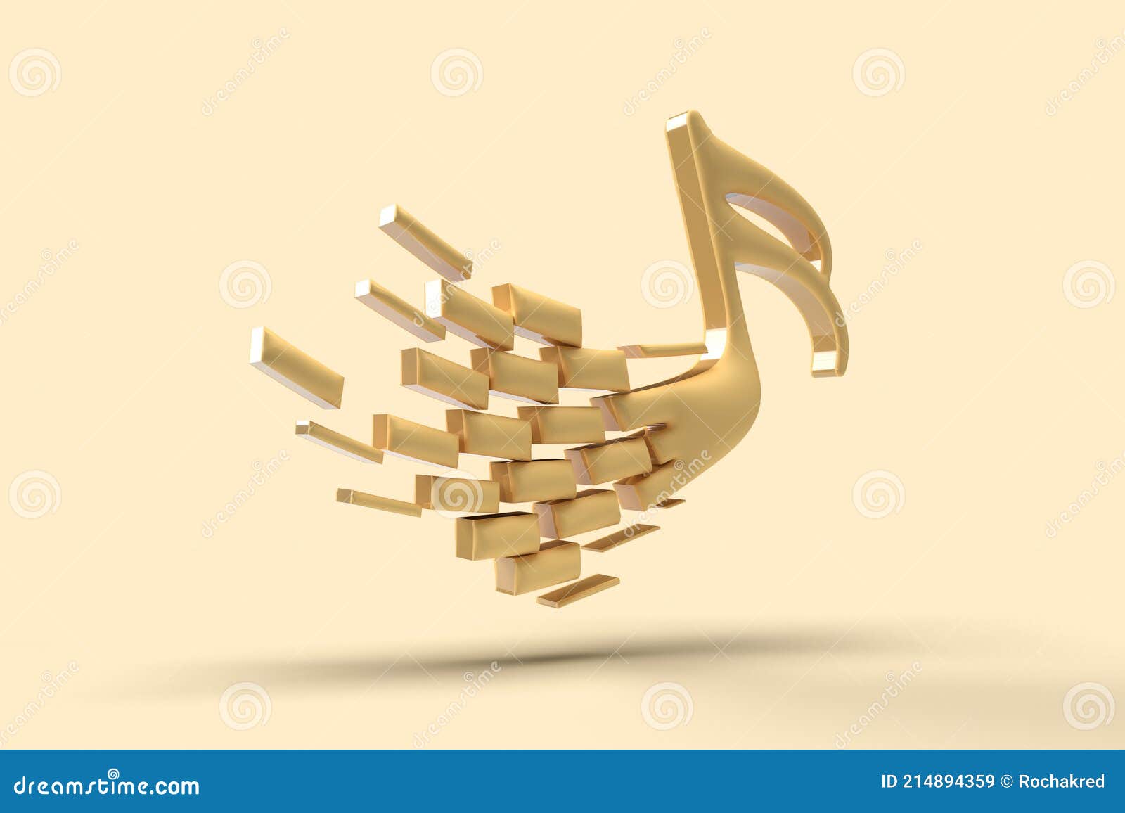 3d Render Music Notes On A Color Background Stock Photography ...