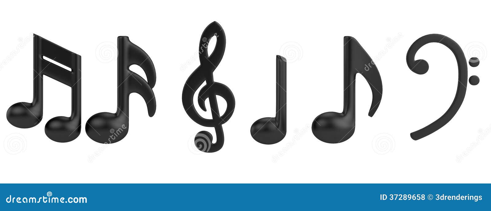 3d render of music signs stock illustration. Illustration of bass ...