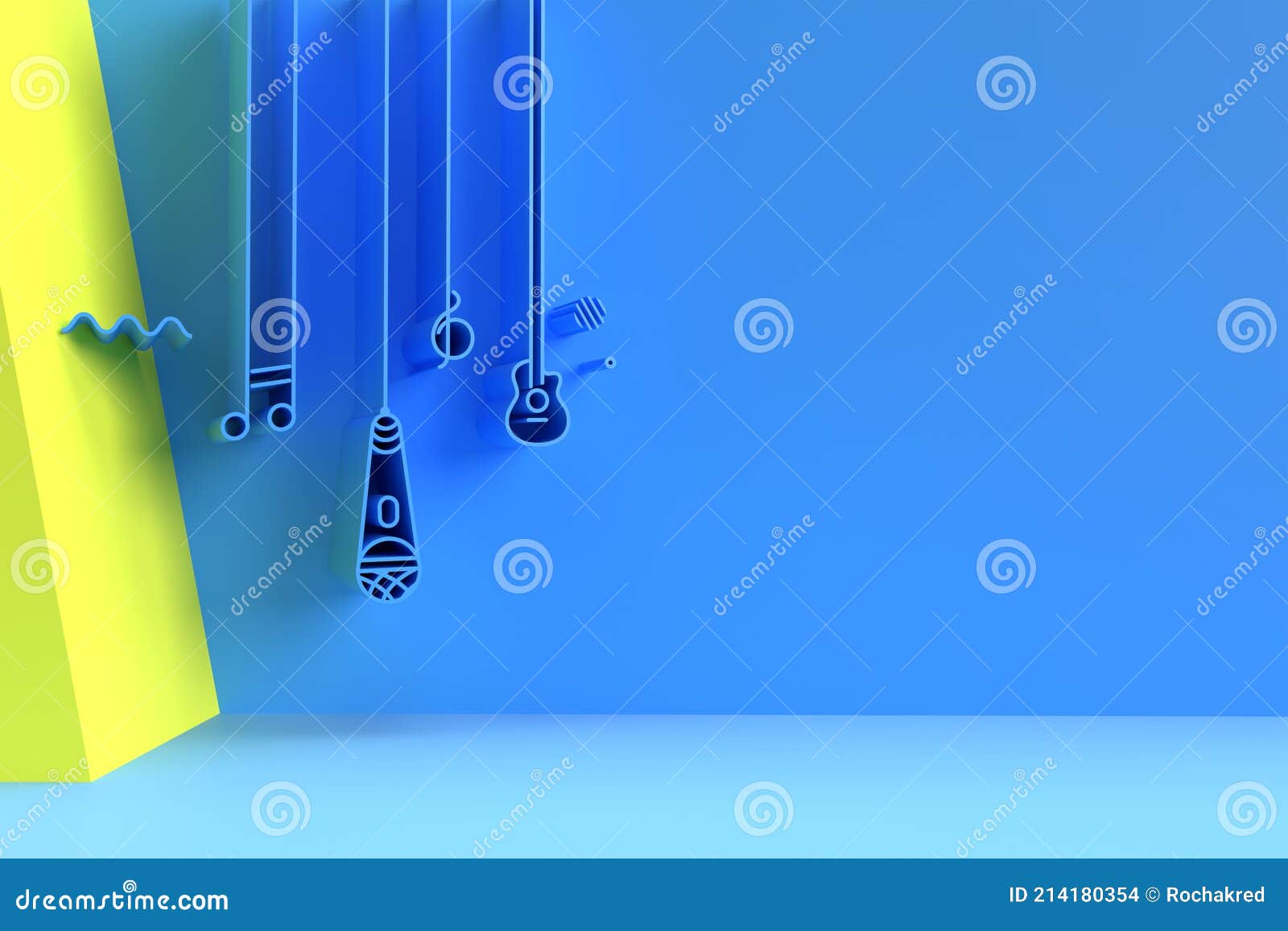 3D Render Music Background Scene Of Minimal Podium Scene For Display ...