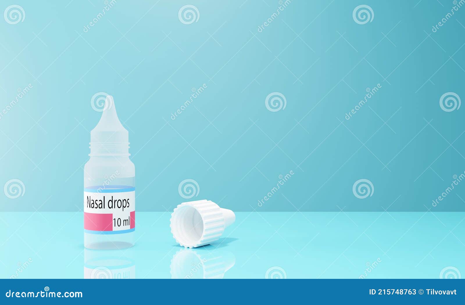 3D Render of a Nasal Drop in Case of a Runny Nose in a Transparent ...