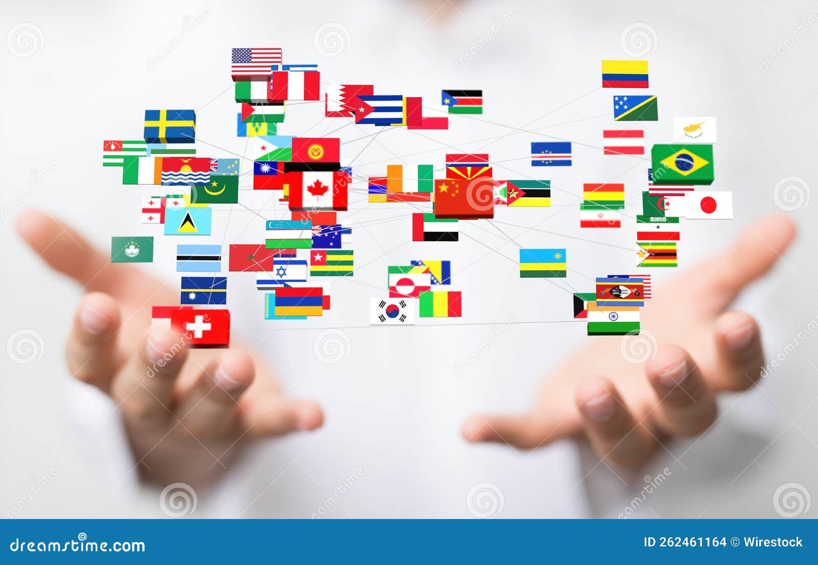 3D Render of National Flags of the World - Global Communication and ...