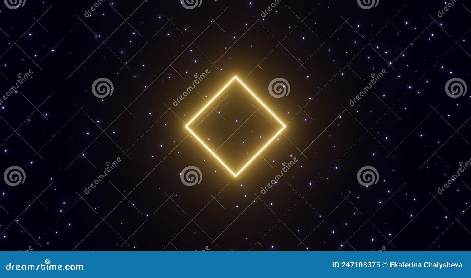 3d Render, Neon Glowing Retro Wireframe Poster Stock Illustration ...