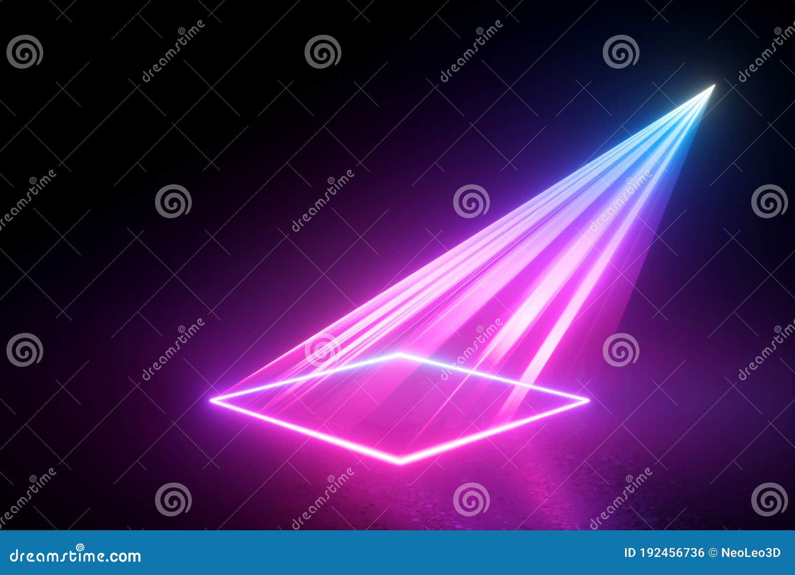 3d Render, Neon Light Abstract Background, Pink Laser Rays Projecting ...