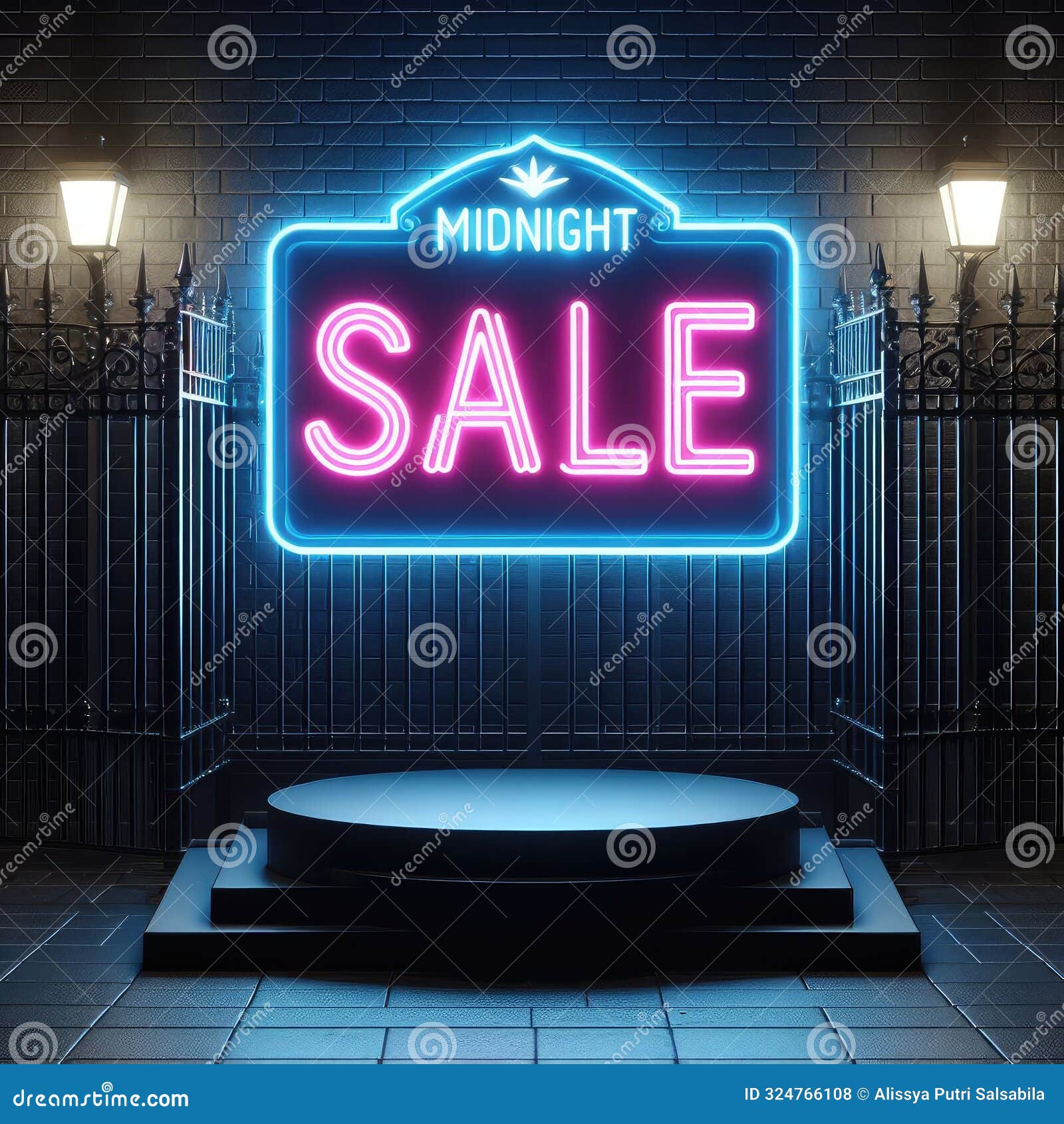 3D Render of Neon Signs on Blackboard Sale Stock Illustration ...