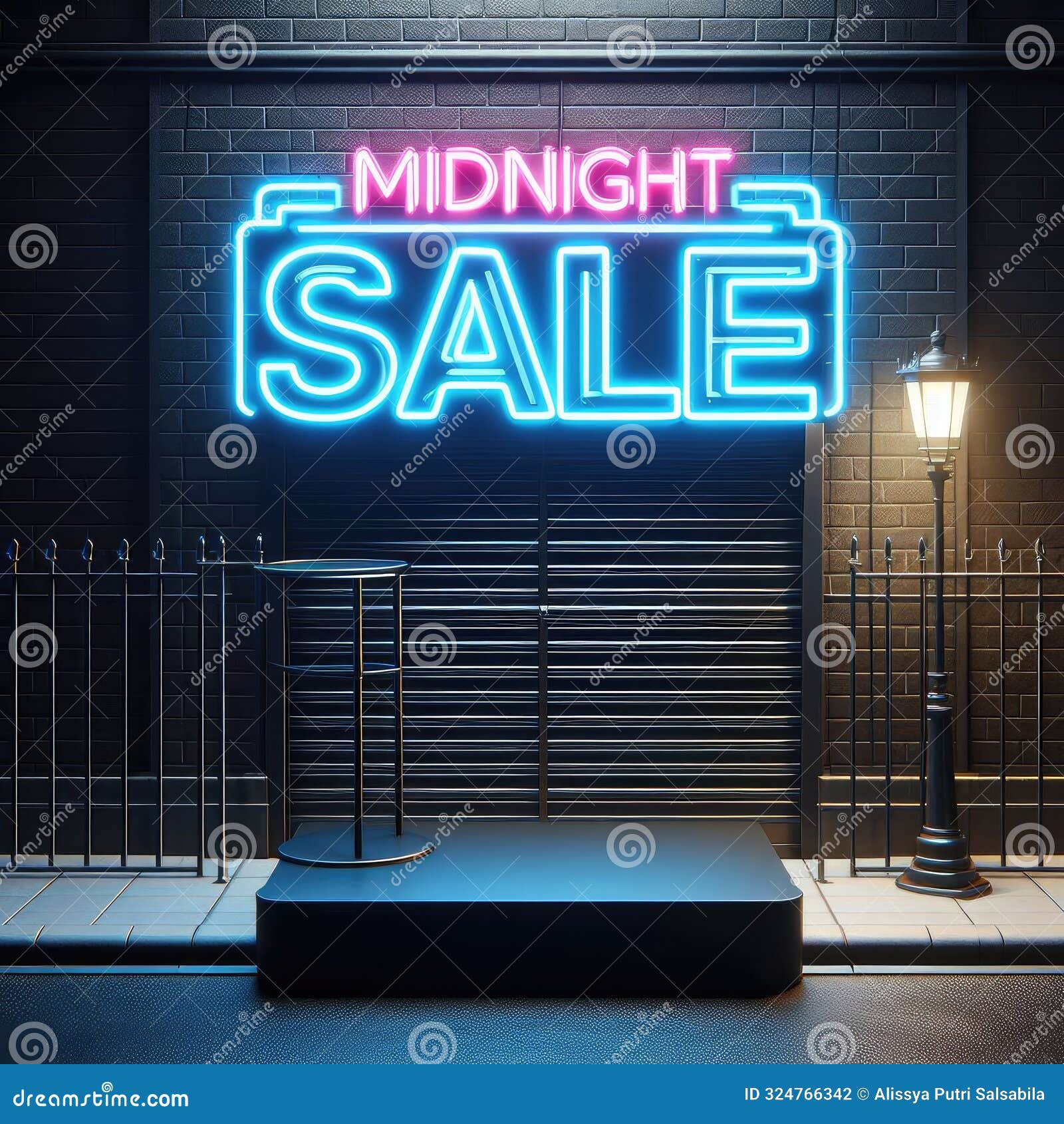 3D Render of Neon Signs on Blackboard Sale Stock Illustration ...