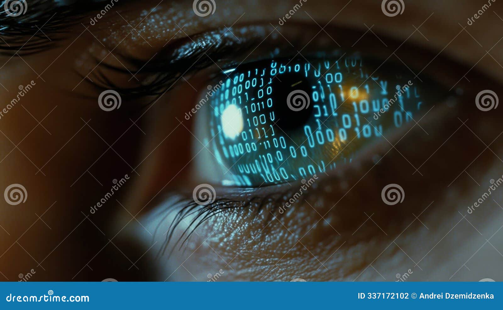 3D Render of a Network Technology Wallpaper with Eye Symbols on a ...