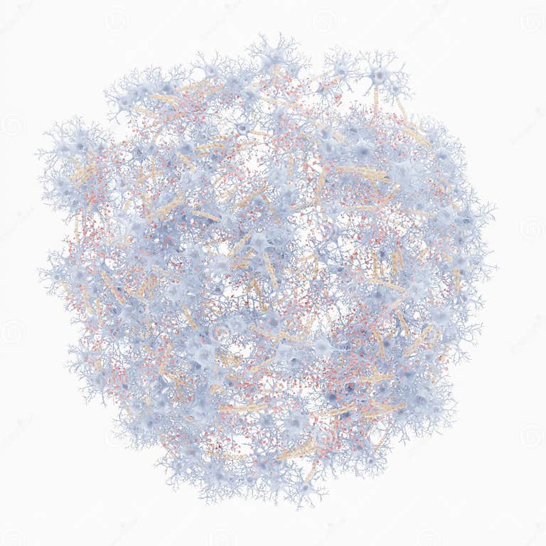 3D Render of Neural Network Stock Illustration - Illustration of ...