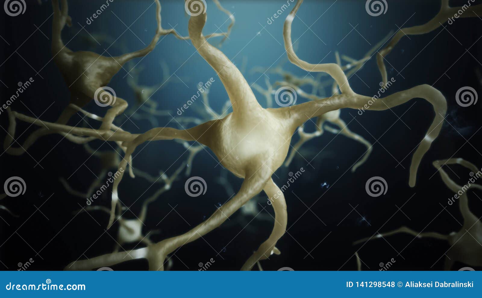 3d Render Neuron Cells Connections World Abstract Stock Illustration ...