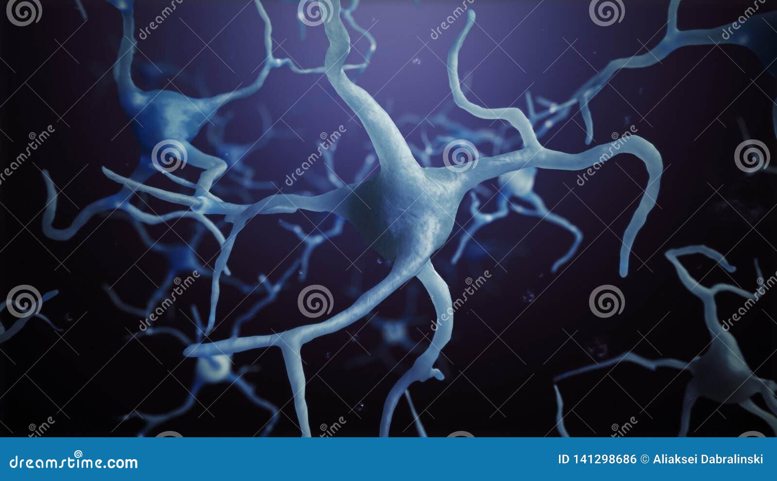 3d Render Neuron Cells Connections World Abstract Stock Illustration ...