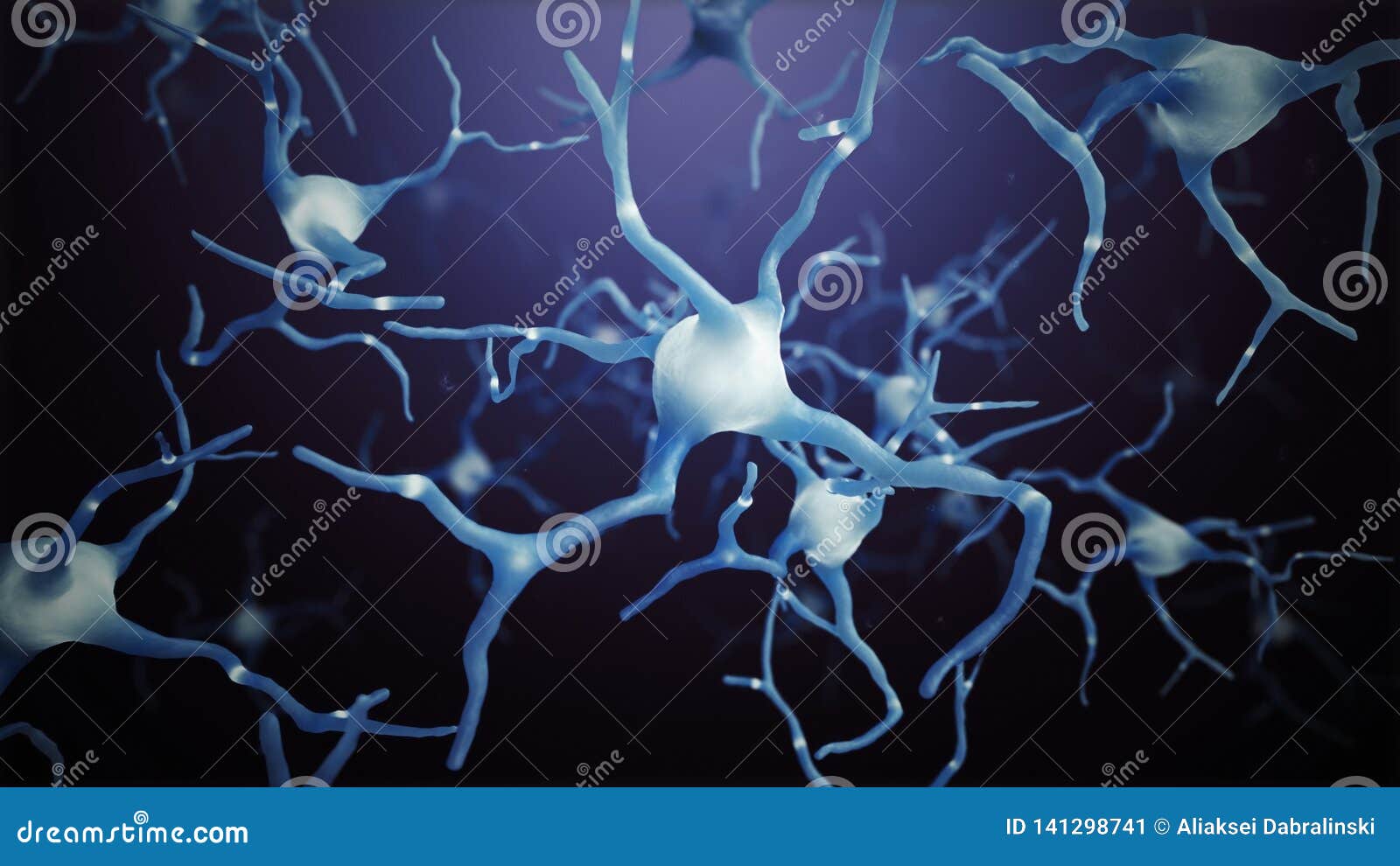 3d Render Neuron Cells Connections World Abstract Stock Illustration ...