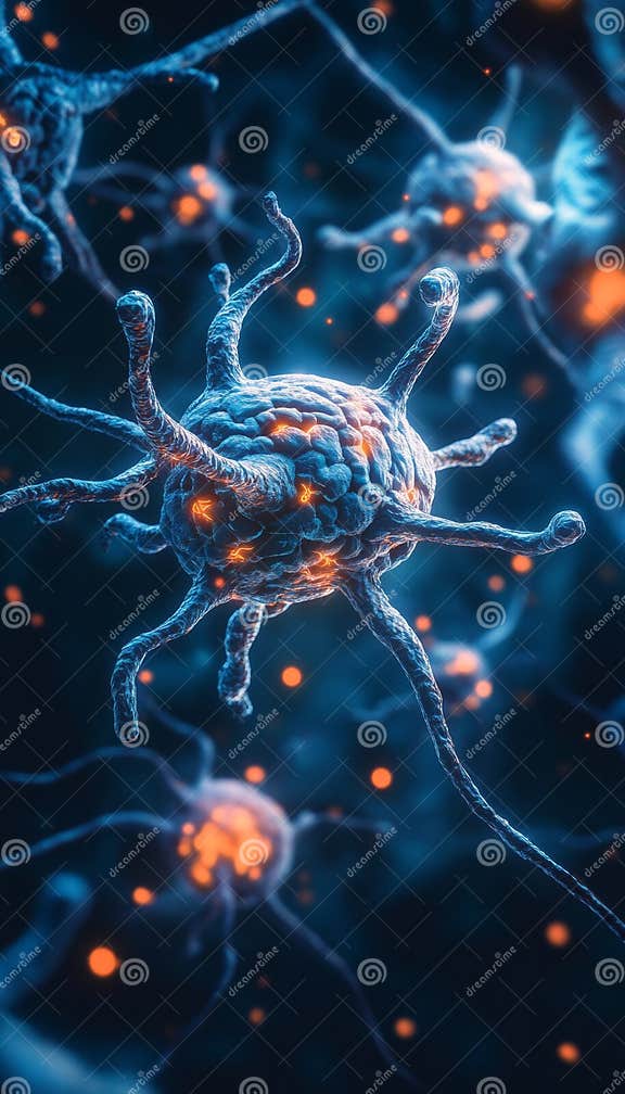 3D Render of Neuron Connections, Neural Network, Synapses, Brain ... 3D Render of Neuron Connections, Neural Network, Synapses, Brain ...