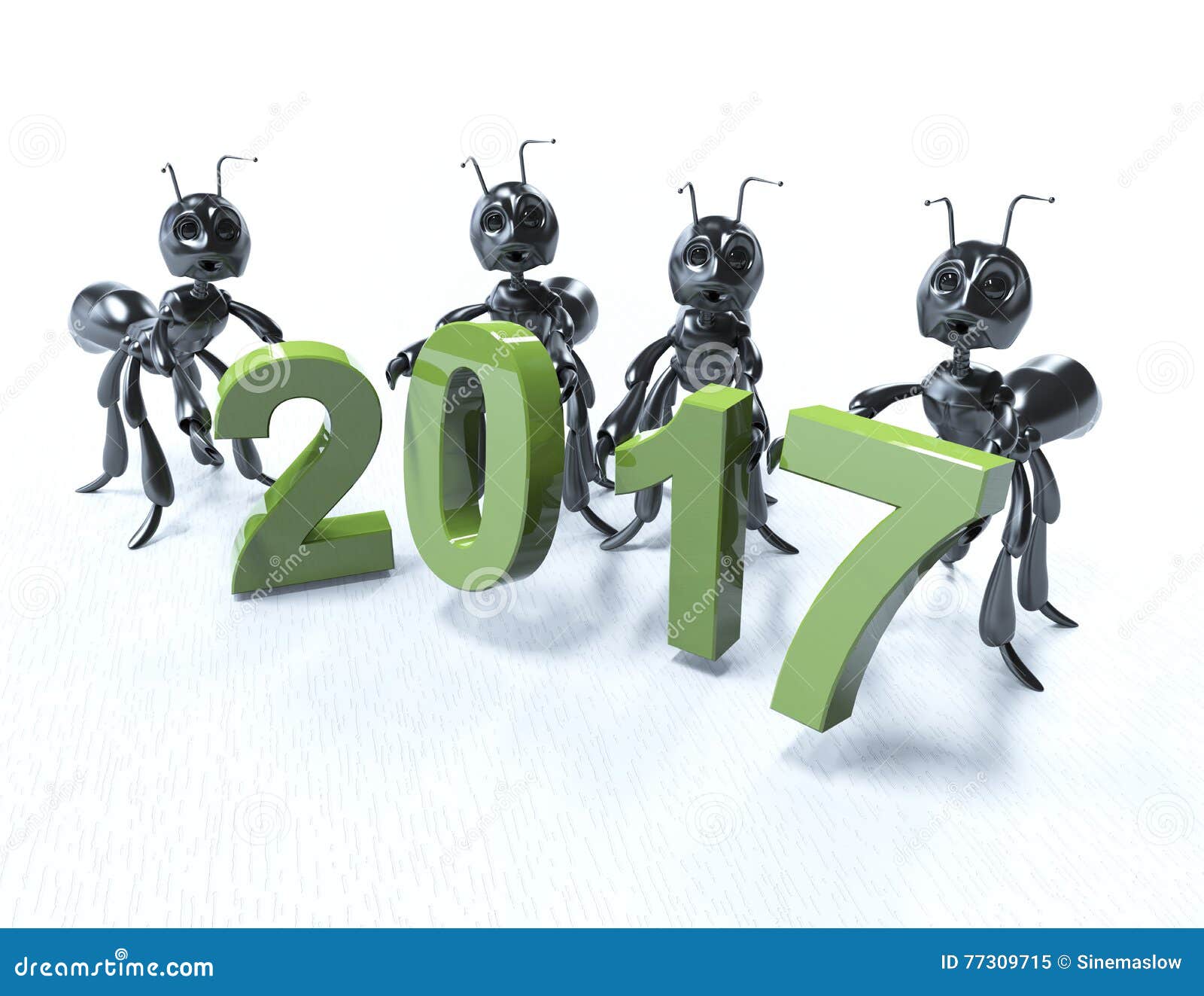 2017 3D Render, 2017 New Year S Head Stock Illustration - Illustration ...