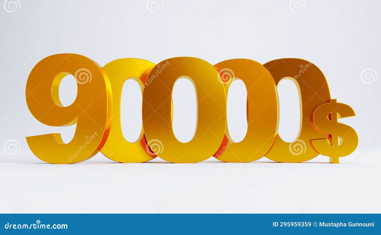 90000 or Ninety Thousand Dollars Isolated on White Background Stock ...