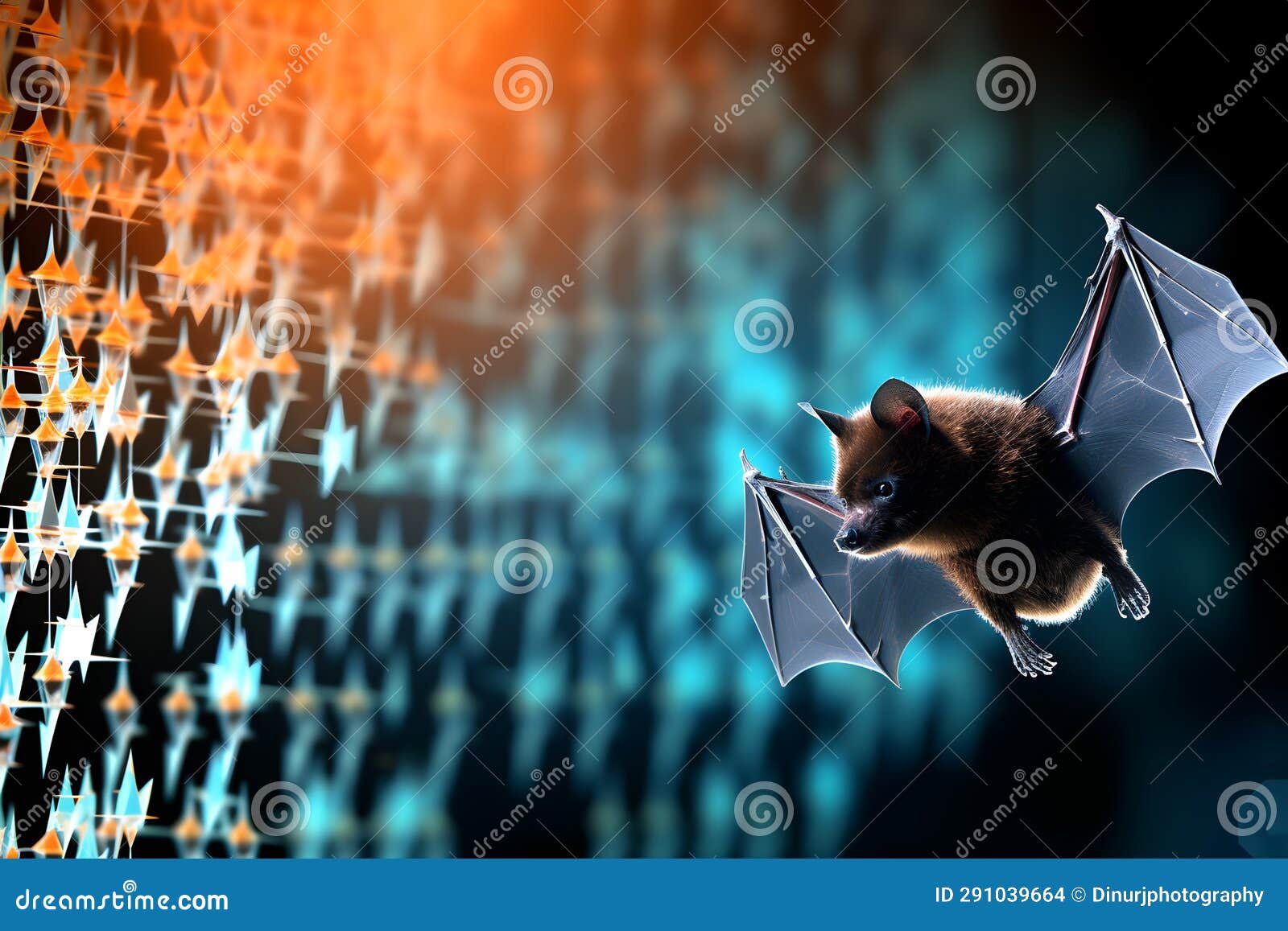 3D Render Nipah Virus and a Bat in a Digital Binary Background Stock ...