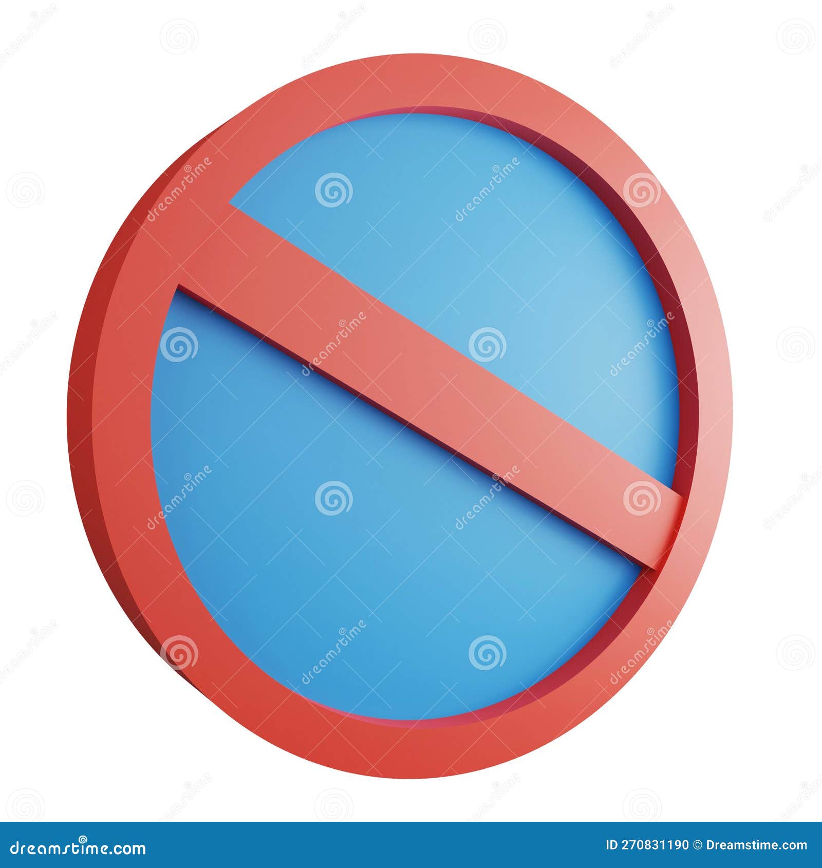 3D Render No Waiting Sign Icon Isolated on White Background Stock ...