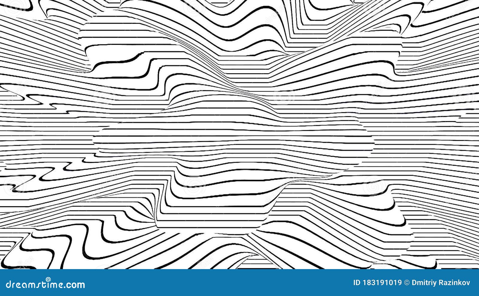 3D Render Noisy Surface with Abstract Black and White Striped Texture ...