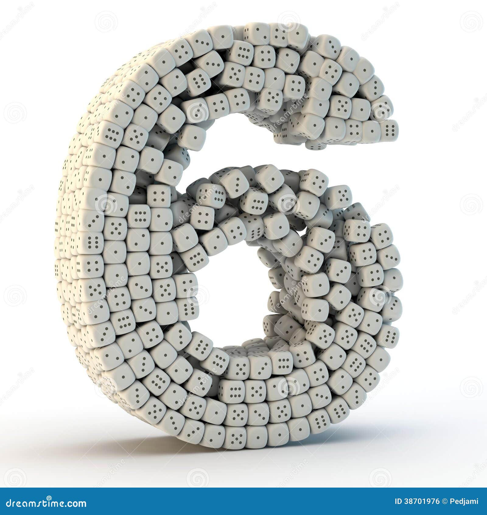 3D render number six stock illustration. Illustration of cube - 38701976