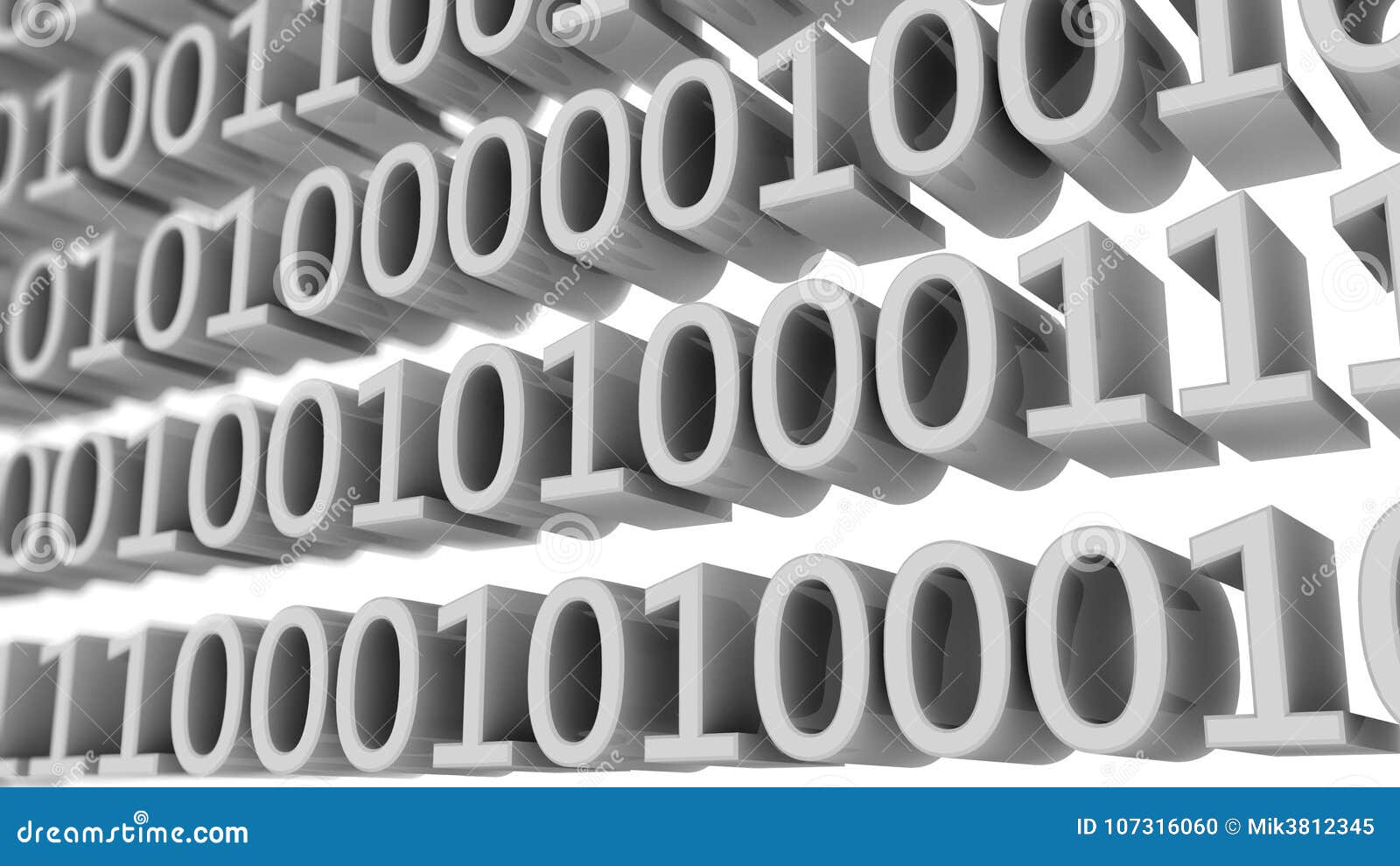 Numbers Zero and One in Binary Code Stock Illustration - Illustration ...