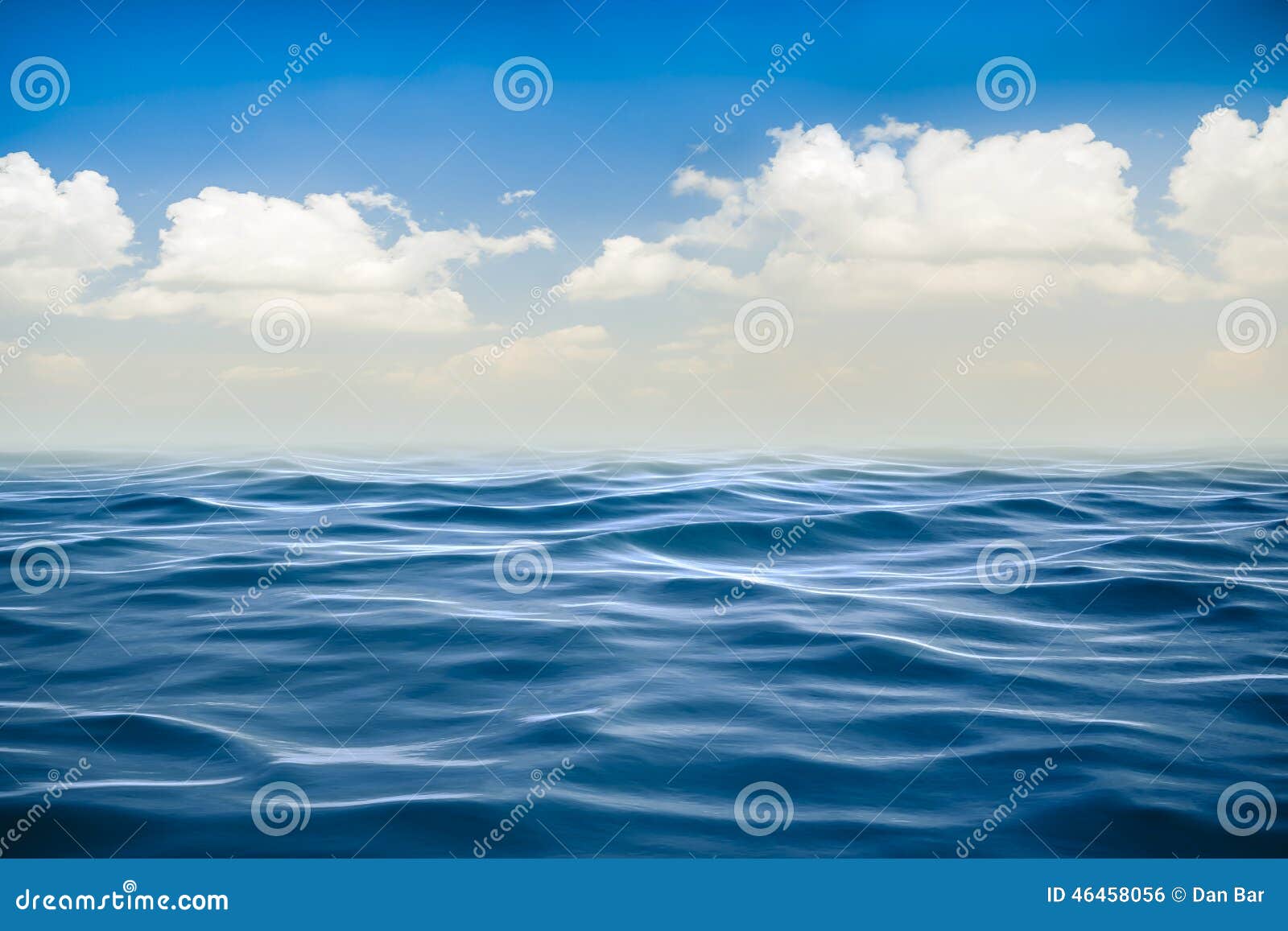 3d Render of Ocean and Beautiful Blue Sky Stock Illustration ...
