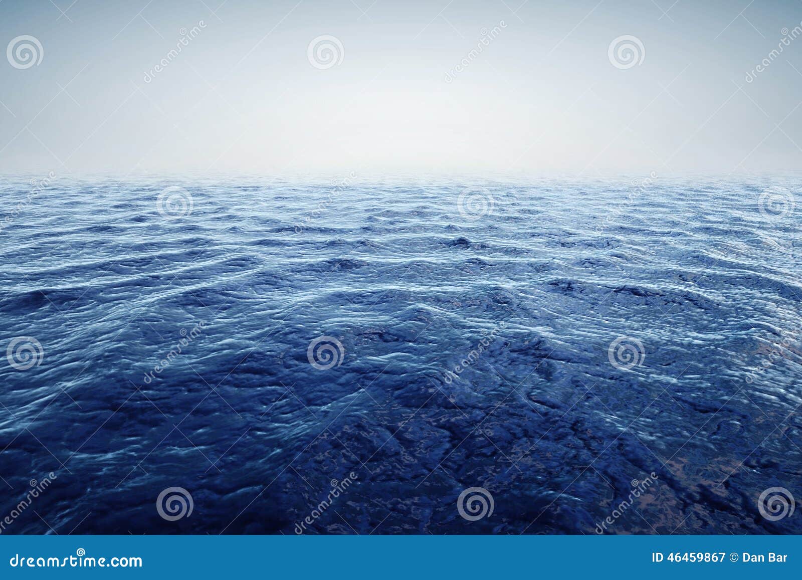 3d Render of Ocean and Beautiful Blue Sky Stock Illustration ...