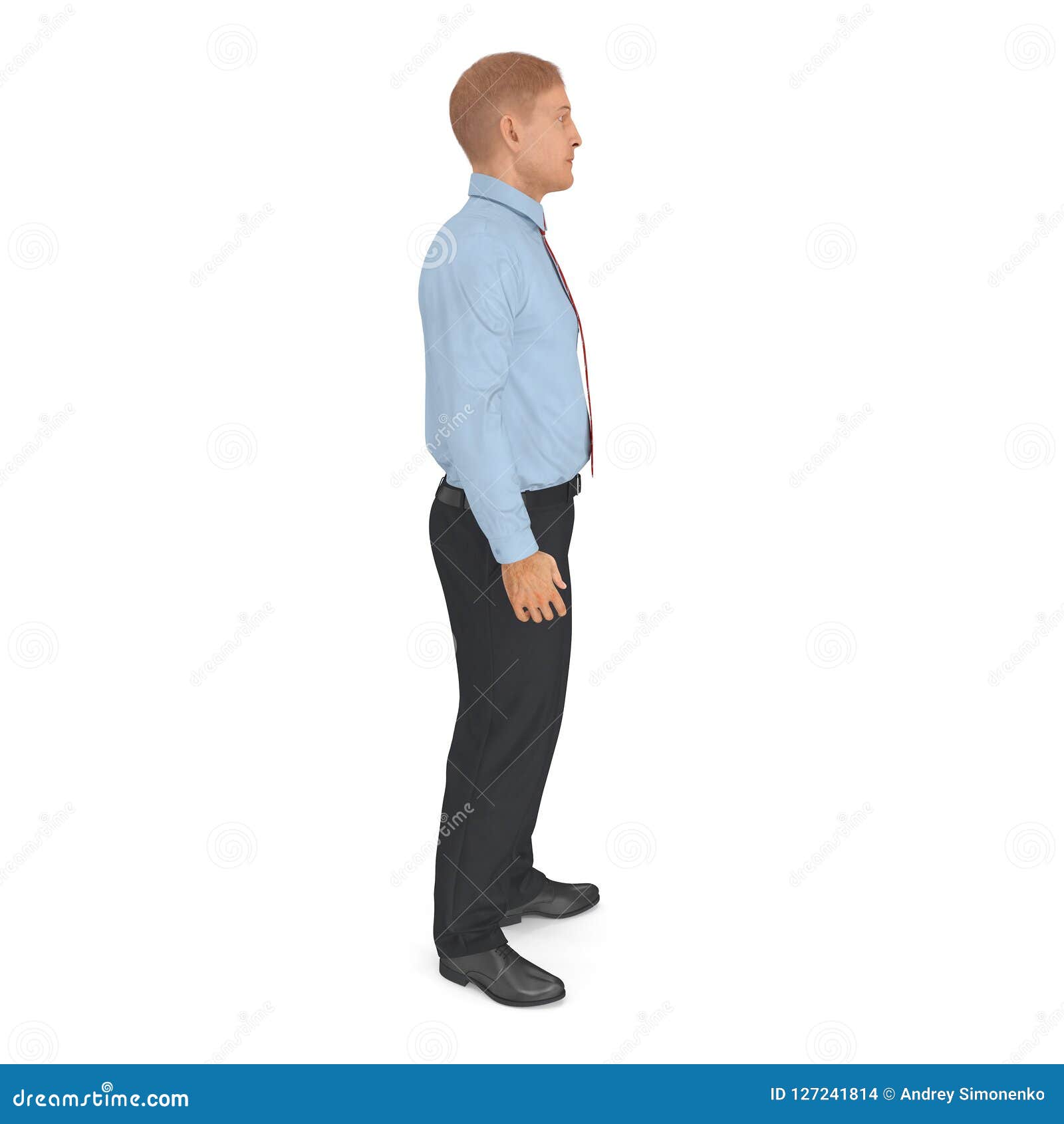 Office Worker Standing Pose 3D Illustration On White Background Stock ...