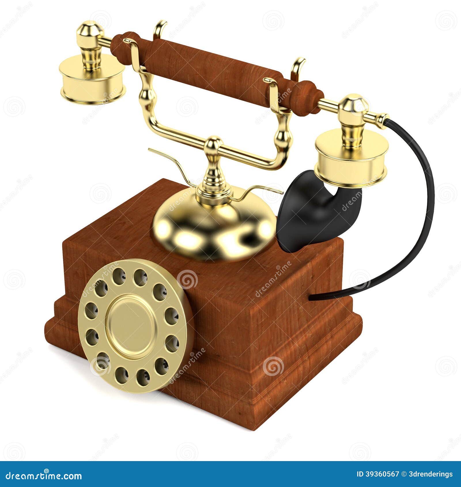 3d render of old telephone stock illustration. Illustration of graphics ...