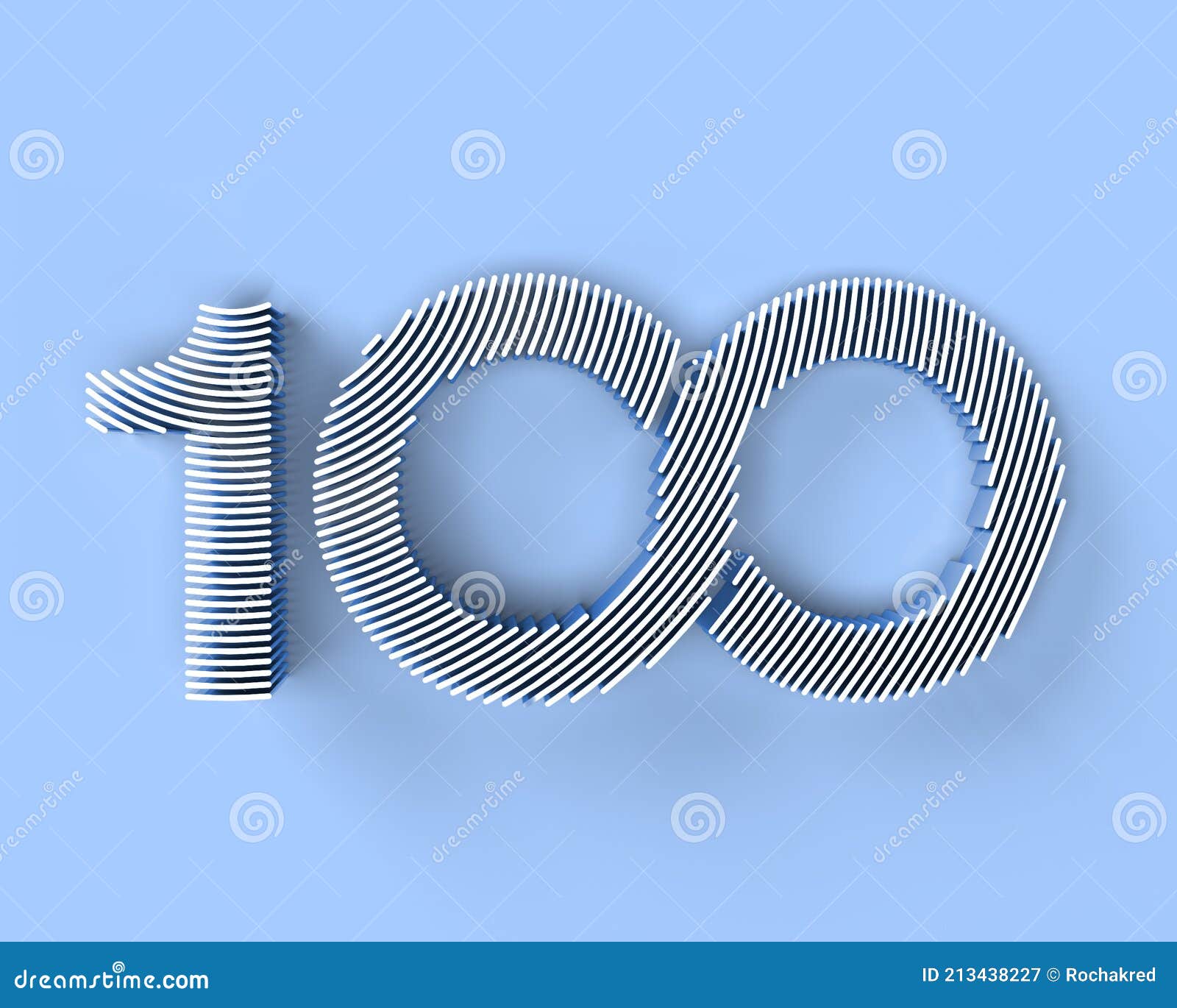 3D Render of a 100 One Hundred Number Stock Illustration - Illustration ...