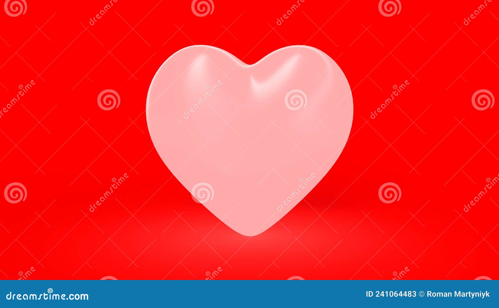 3d Render One White Heart on a Red Background Valentine`s Day Stock ...