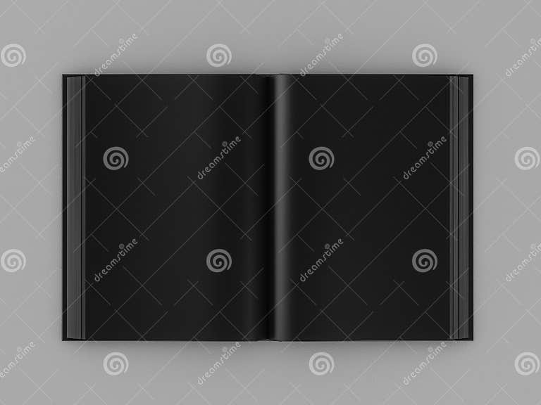 3d render open black book stock illustration. Illustration of render ...