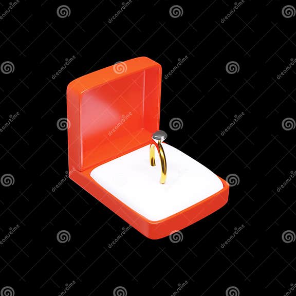 3D Render of Open Ring Box Element on Black Stock Illustration ...