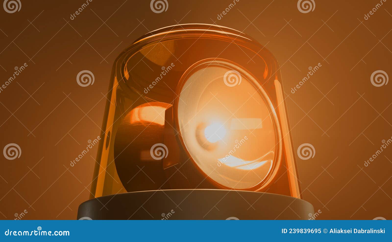 3d Render Orange Emergency Flasher with Volume Light Stock Illustration ...