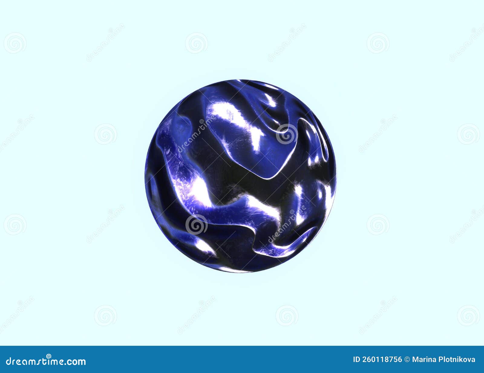 3d Render Organic Ball in Curve Wavy Smooth and Soft Bio Forms in ...